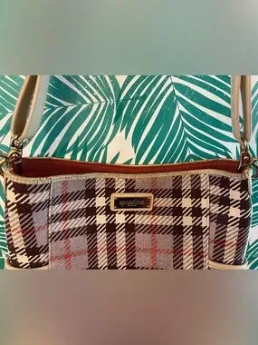 Spartina 449 | Bags | Spartina 449 Plaid Shoulder Bag In Brown Cream ...